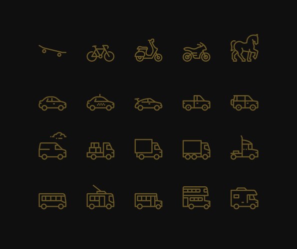 Road transport icons Royalty Free Vector Image