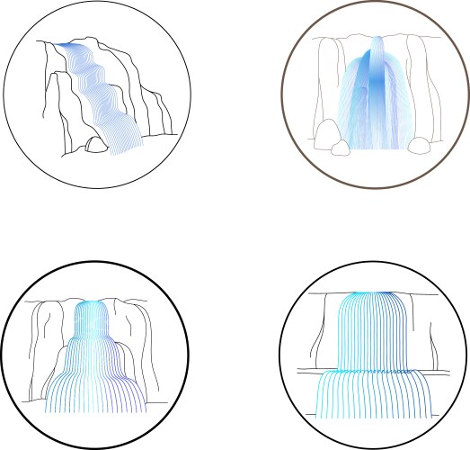 Waterfall cascade (25054756) – Royalty-Free Vector | VectorStock