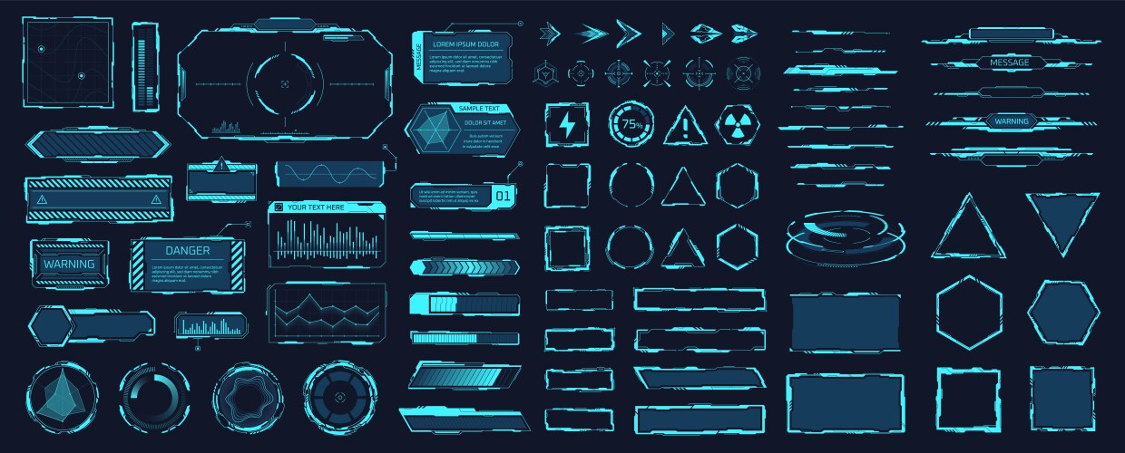Sci fi ui hud web futuristic elements modern Vector Image