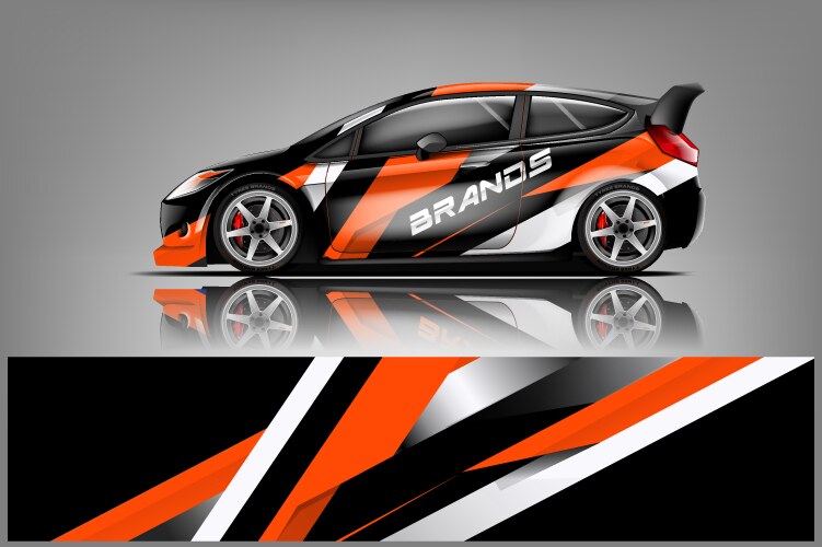 Racing car wrap design with special texture style Vector Image