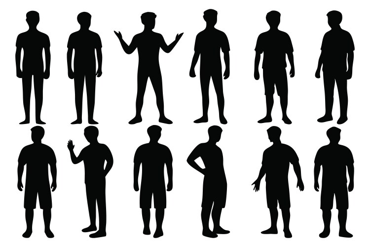 Standing people female full body front view Vector Image