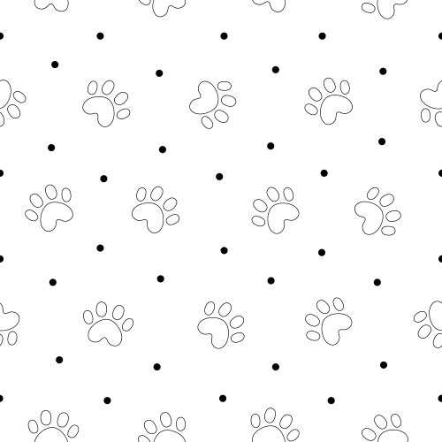 Animal paw print seamless pattern coloring page Vector Image