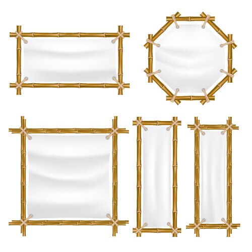 Bamboo frame with blank paper Royalty Free Vector Image