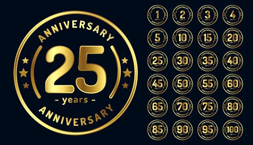 Golden anniversary logo Royalty Free Vector Image