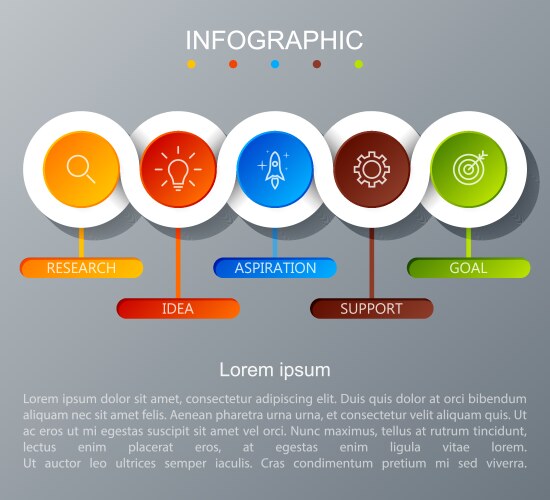 Infographicfor diagram business with 5 options Vector Image