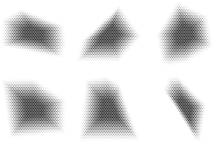 Halftone hexagon pattern reprographic technique Vector Image