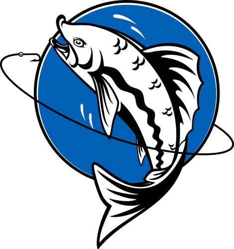 Trout fishing icon Royalty Free Vector Image - VectorStock