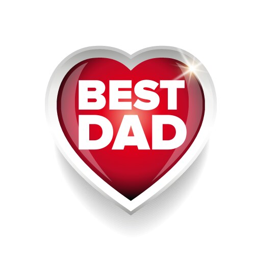 Best dad lettering in shape red heart Royalty Free Vector