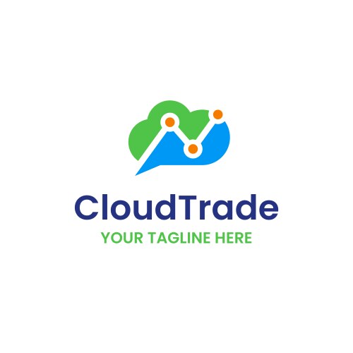 Video chat play button logo Royalty Free Vector Image