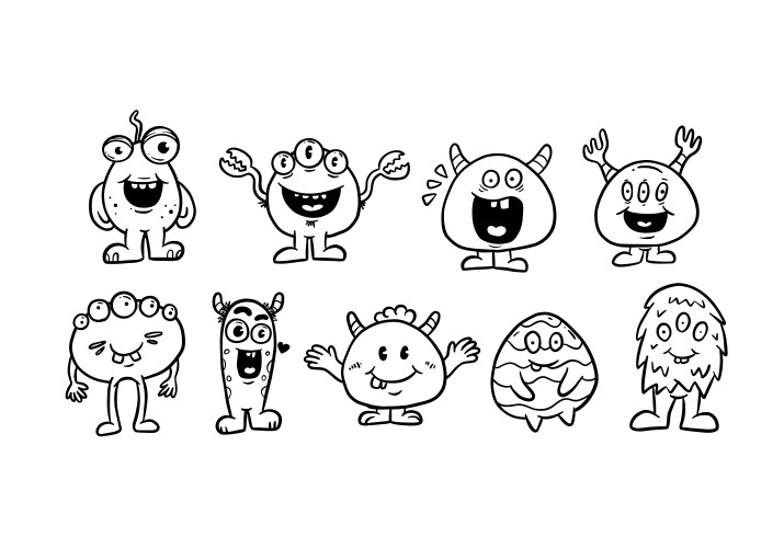 Monster Outline Vector Images (over 25,000)