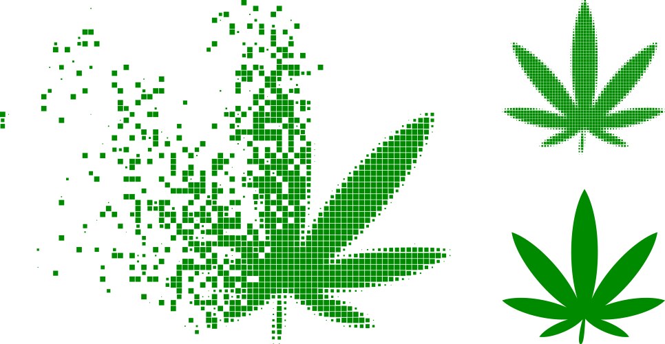 Cannabis leaf pixel Vector Images & Graphics for Commercial Use ...