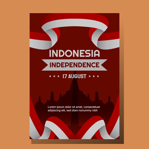 Indonesia independence day poster design Vector Image