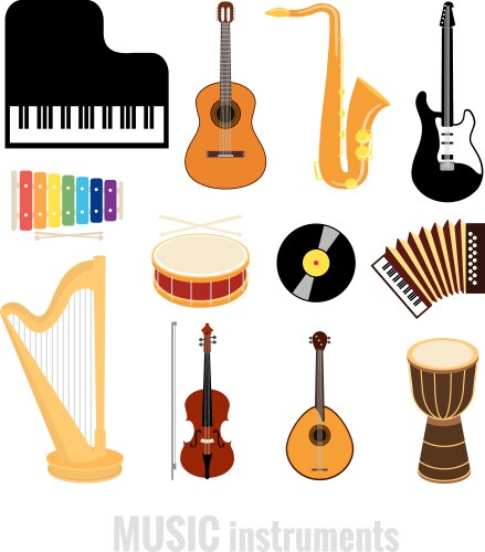 Set of music instrument Royalty Free Vector Image