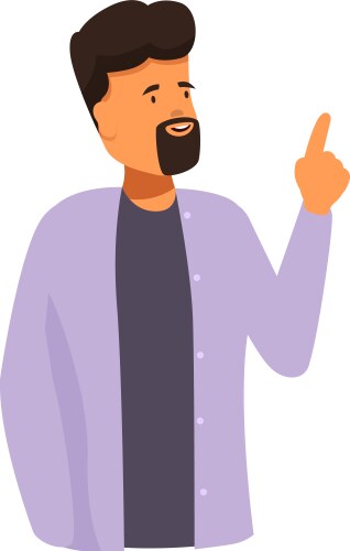 Angry young man pointing finger accusingly Vector Image