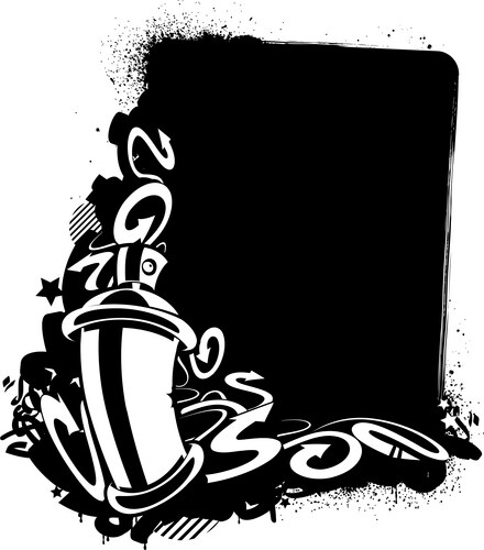 Graffiti image of can with arrows Royalty Free Vector Image