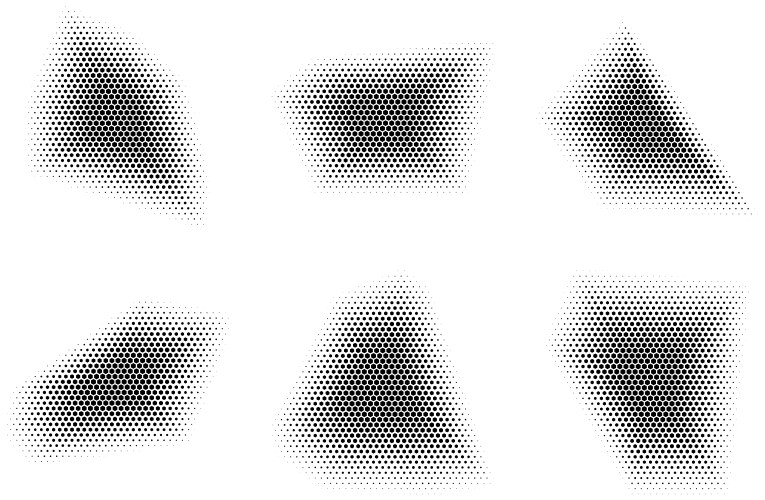 Halftone hexagon pattern reprographic technique Vector Image