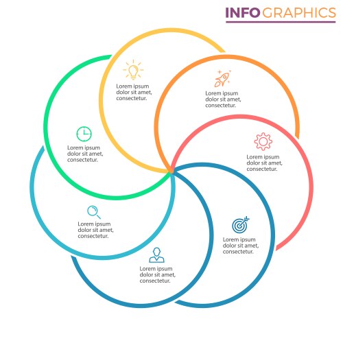 Seven steps infographics design element Royalty Free Vector