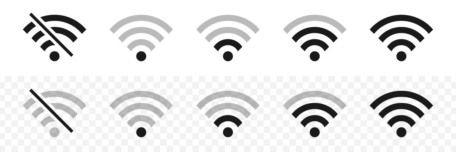 Wi-fi symbol full and weak signal indicators Vector Image