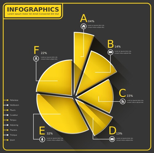 Abstract pie chart infographics Royalty Free Vector Image