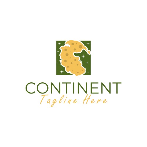 Ancient continent pangaea logo with letter p Vector Image