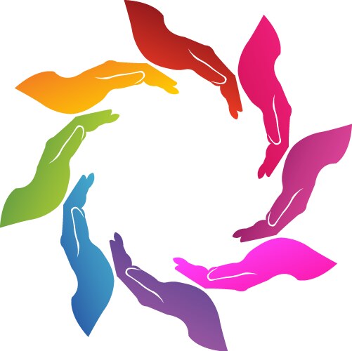 Teamwork union people logo Royalty Free Vector Image