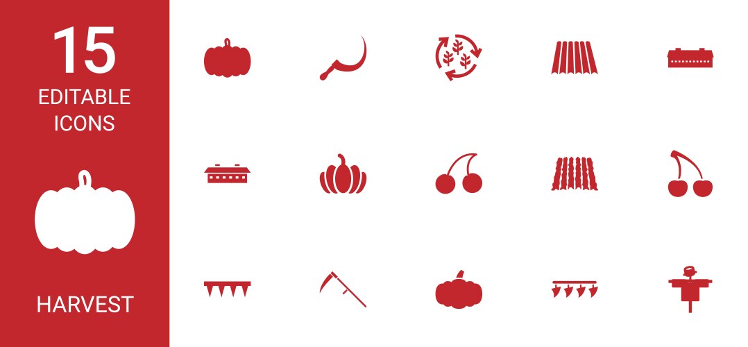 15 harvest icons Royalty Free Vector Image - VectorStock