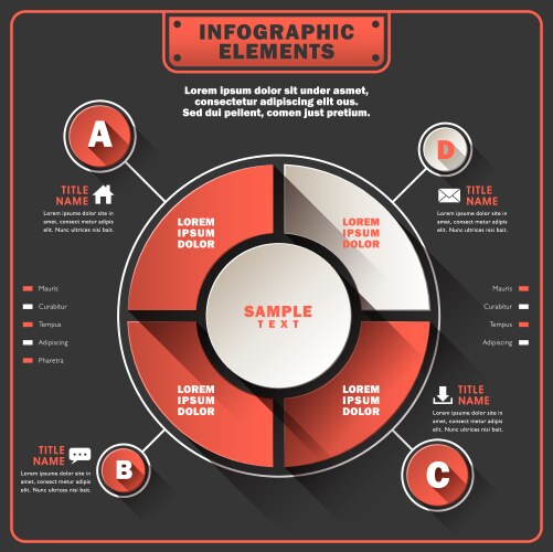 Abstract 3d pie chart infographics Royalty Free Vector Image
