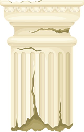 Broken marble pillars and stone column ruins Vector Image