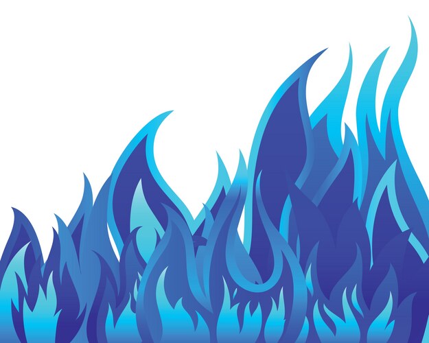Blue fire effect cartoon water comics background Vector Image