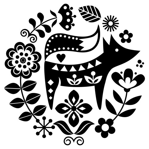 Finnish folk art pattern - scandinavian nordic Vector Image