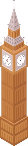 Brick tower with clock Royalty Free Vector Image