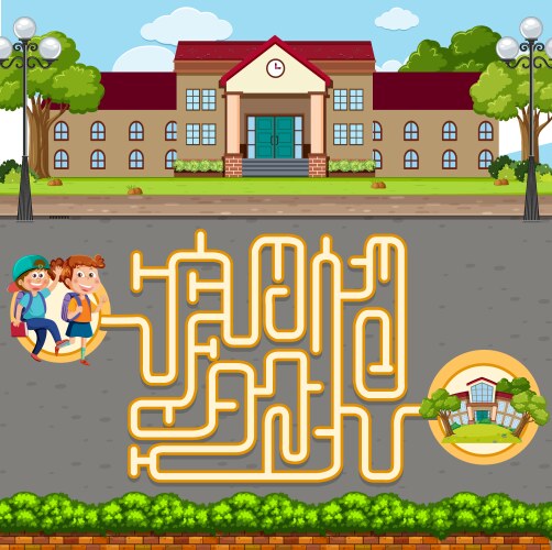Maze game template for kids Royalty Free Vector Image