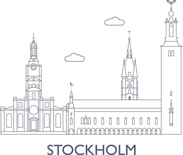 Set traditional symbols sweden and stockholm Vector Image