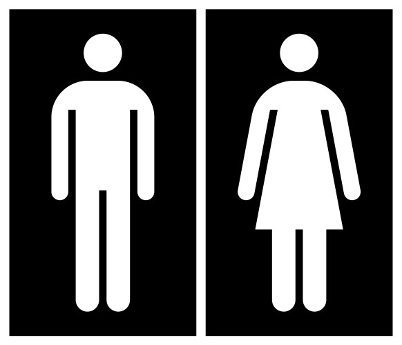 All gender restroom sign Royalty Free Vector Image