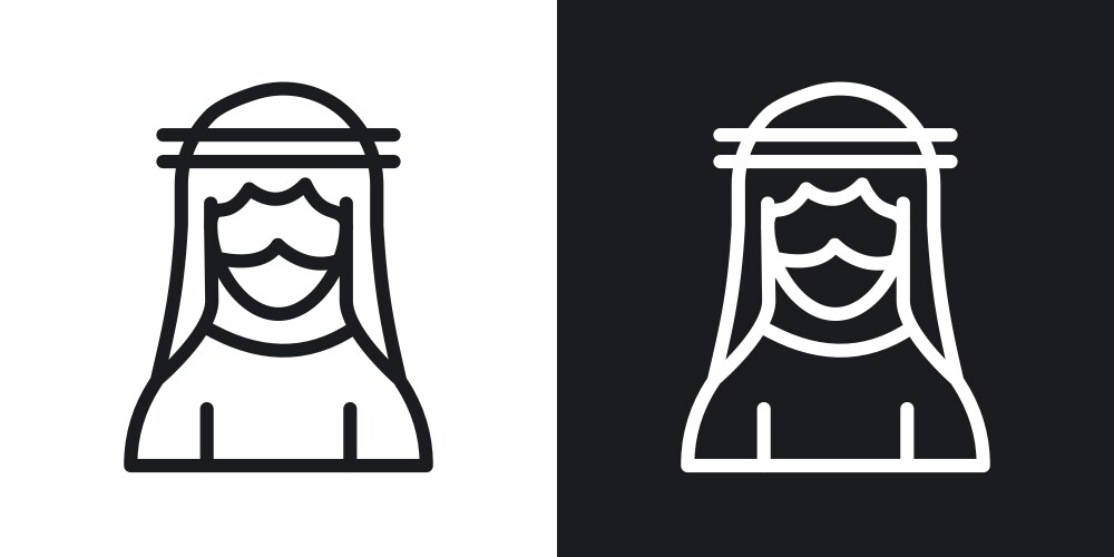 Arabic man icon set kuwait muslim sheikh Vector Image
