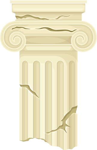Broken marble pillars and stone column ruins Vector Image