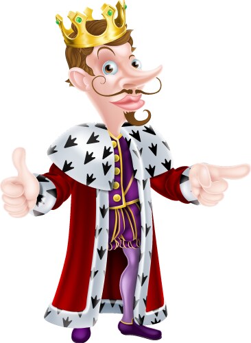 Cartoon football king mascot Royalty Free Vector Image