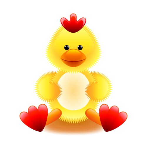 Yellow chicken in egg isolated on white Royalty Free Vector