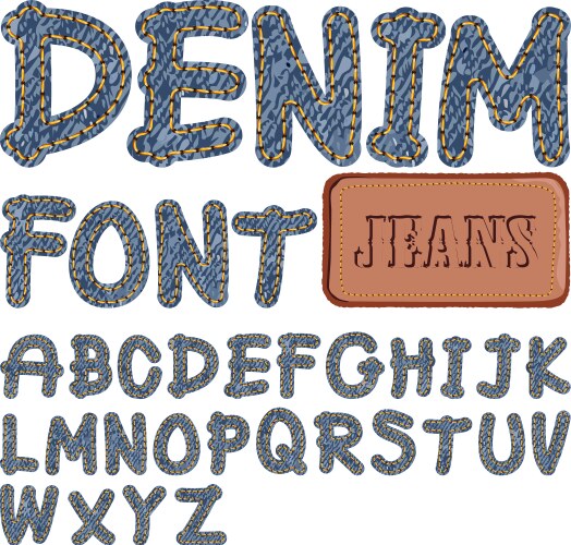 Jeans Alphabet Denim Letter Font Vector Images (over 470)
