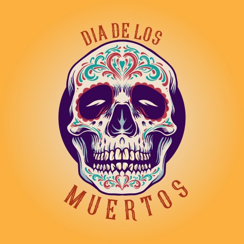 Dia de los Muertos Skull Art – Royalty-Free Vector | VectorStock