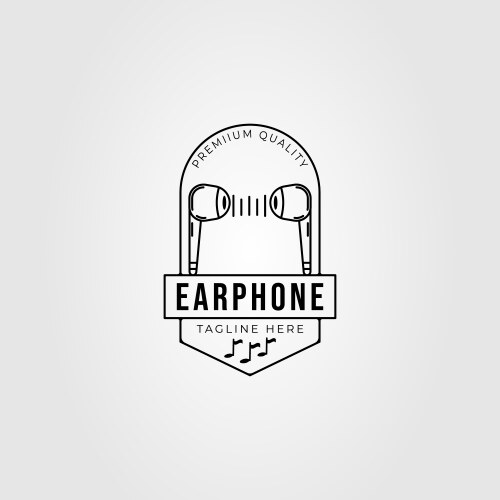 Earphone or headset with sound wave logo design Vector Image