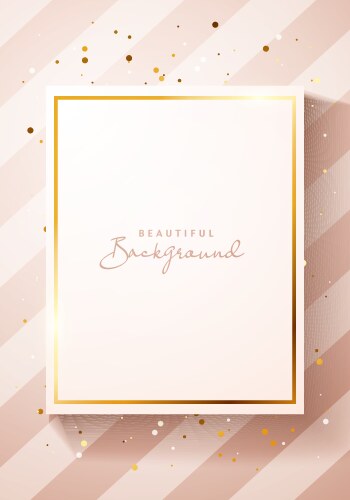 Wedding invitation card template gold background Vector Image