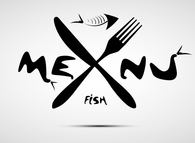Abstract stylized fish menu for restaurant Vector Image