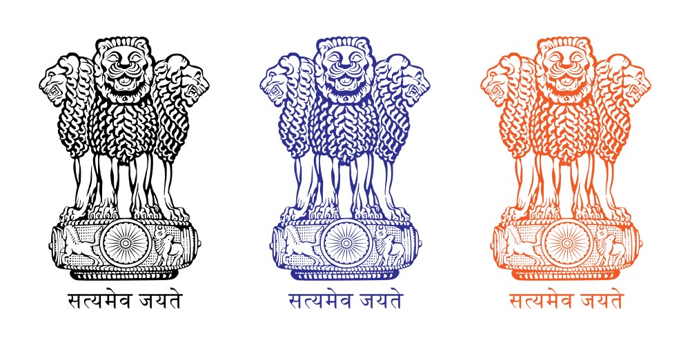 Ashok pillar symbol icon silver satyamev jayete Vector Image