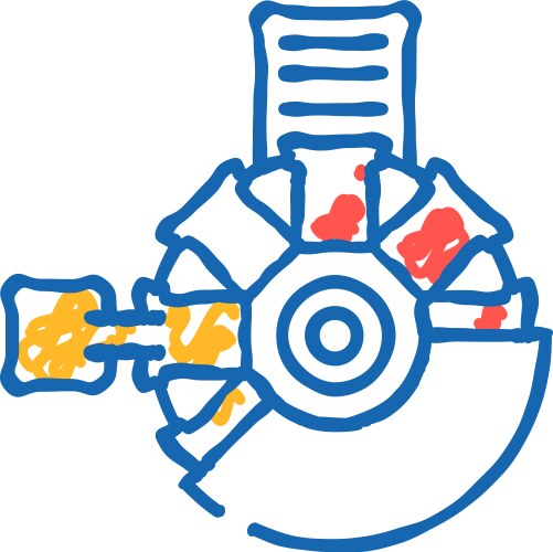 Slurry tanks sulfide copper ore icon doodle Vector Image