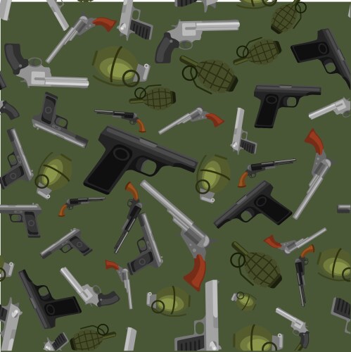 Vintage military weapons seamless pattern Vector Image