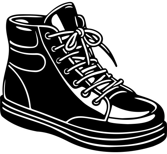 Vintage shoe ink hand drawn line transparent Vector Image