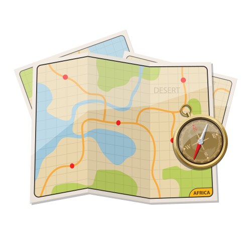 Isolated paper map design Royalty Free Vector Image