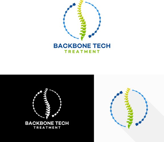 Modern backbone treatment logo deigns template Vector Image