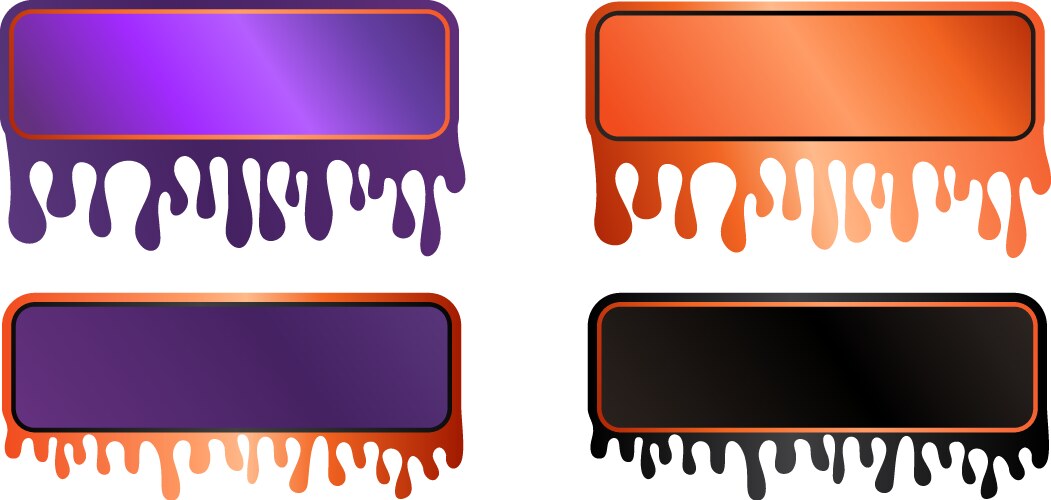 Halloween pumpkin labels with metallic gradients Vector Image